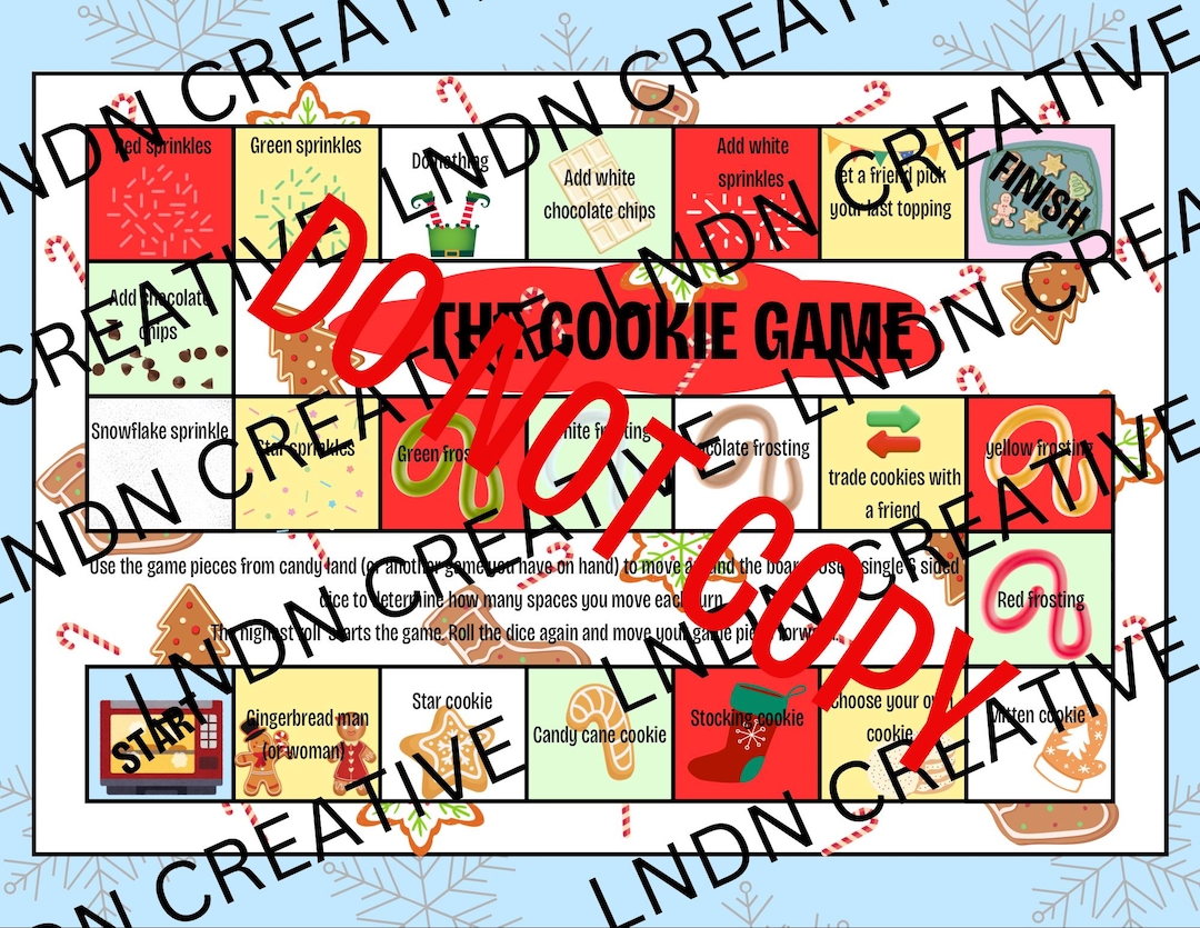 Christmas Elf Cookie Activity Board Game - Etsy