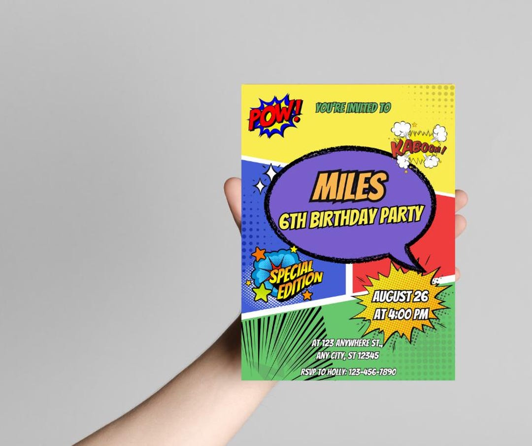 Comic Book Theme Birthday Party for Boy - Etsy