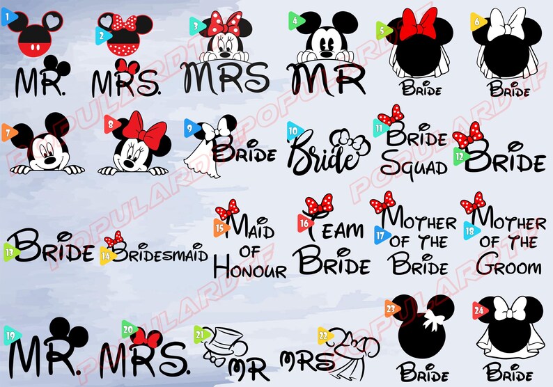 Disney Bride and Groom DTF, Matching Bridal Party Dtf, Disney ...
