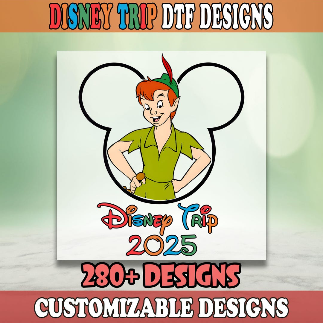 Disney Peter Pan DTF Transfer, Disney 2026 DTF Transfer, Disneyland ...