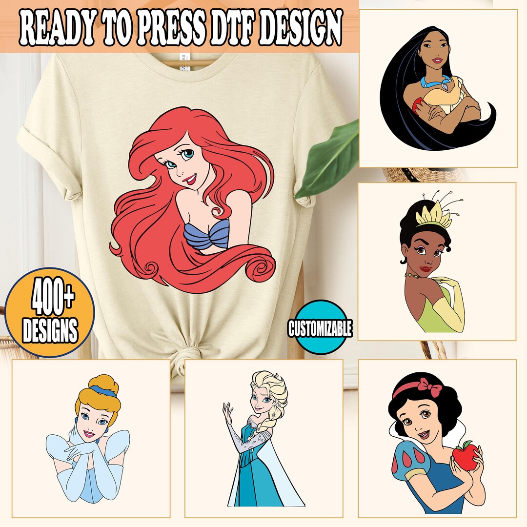 Disney Princess DTF Transfer, Disney Princesses Ready to Press, Disney ...