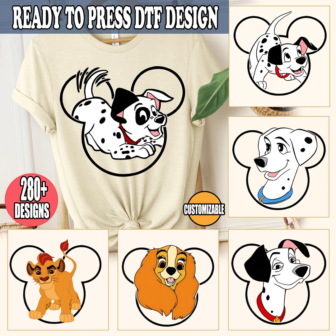 101 Dalmatians Dtf, Disney Characters DTF Transfer, WDW Disneyland Trip ...