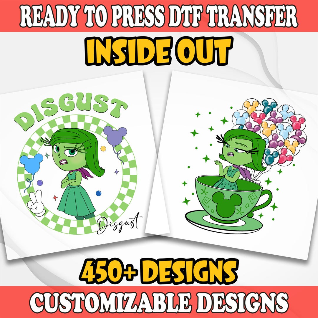 Disney Inside Out Disgust DTF, Inside Out 2 DTF, Inside Out Characters ...