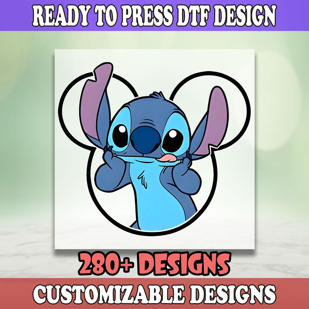 Stitch DTF Transfer, Disney Ready to Press, Disney Characters Dtf ...