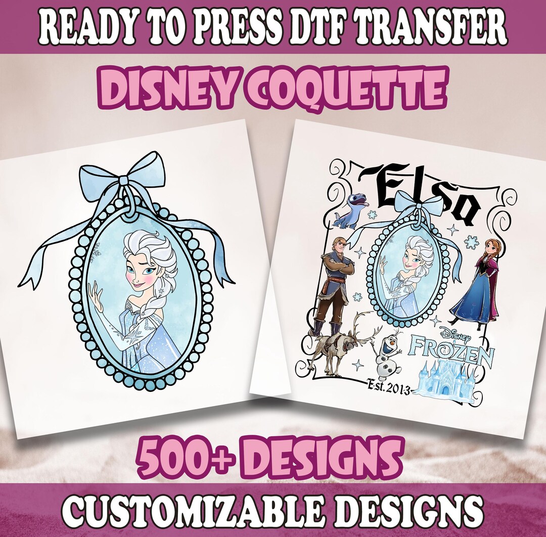 Princess Elsa Coquette Bow Dtf Transfer, Frozen Elsa Dtf, Disney Girls ...
