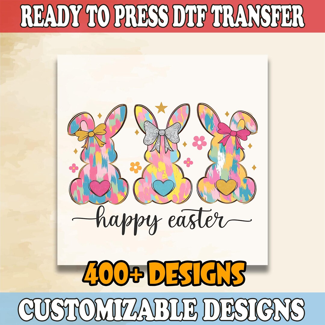 Happy Easter Dtf, Coquette Easter Bunny Dtf, Retro Easter Transfer ...