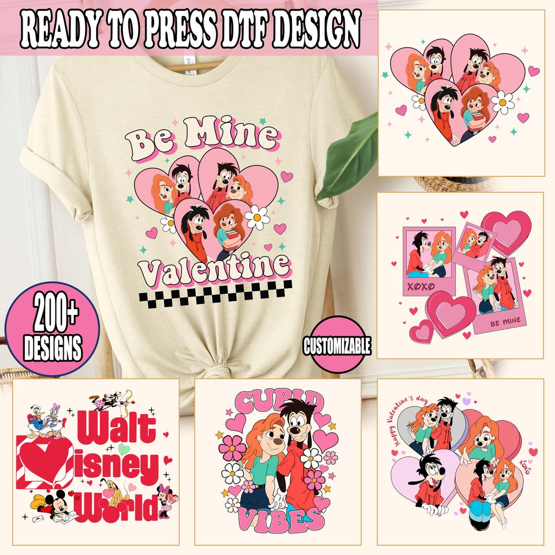 Disney Roxanne and Max Valentine's Day DTF Transfer, Disney Couple ...