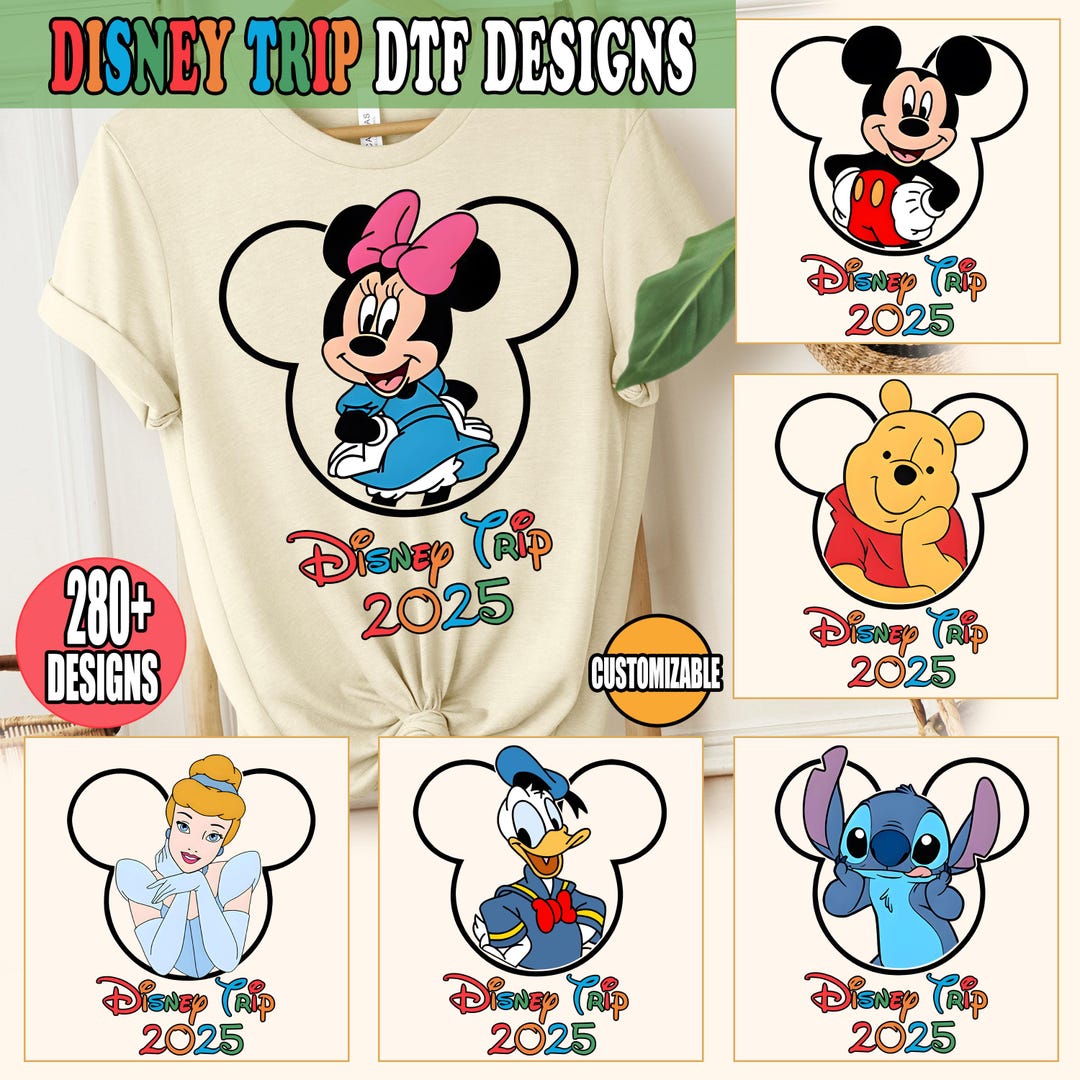 Disney 2025 DTF Transfer, Disney Trip Ready to Press Dtf, Disneyland ...