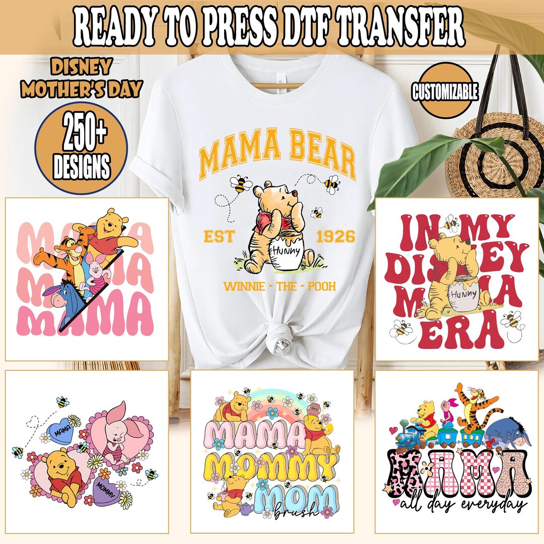 Winnie the Pooh Mama Dtf, Disney Mom Dtf, Pooh Bear Mama Dtf, Pooh and ...