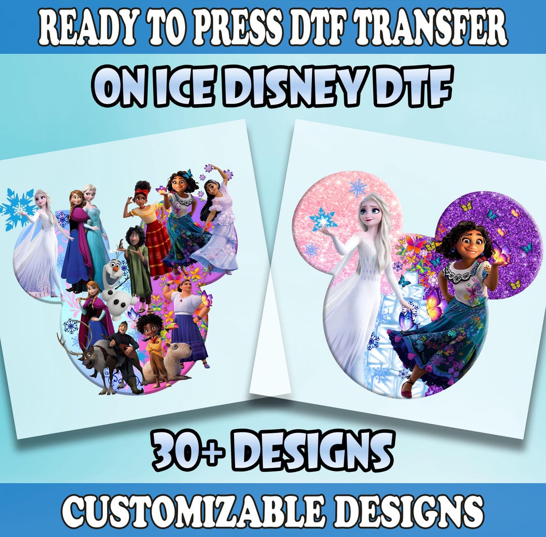 Encanto and Frozen on Ice DTF Transfer, Madrical Family and Elsa Dtf ...