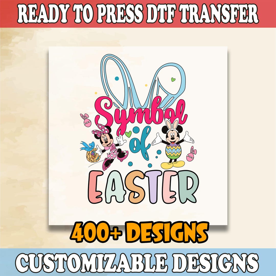 Mickey and Friends Easter Dtf, Mickey and Friends Bunny Ears Transfer ...