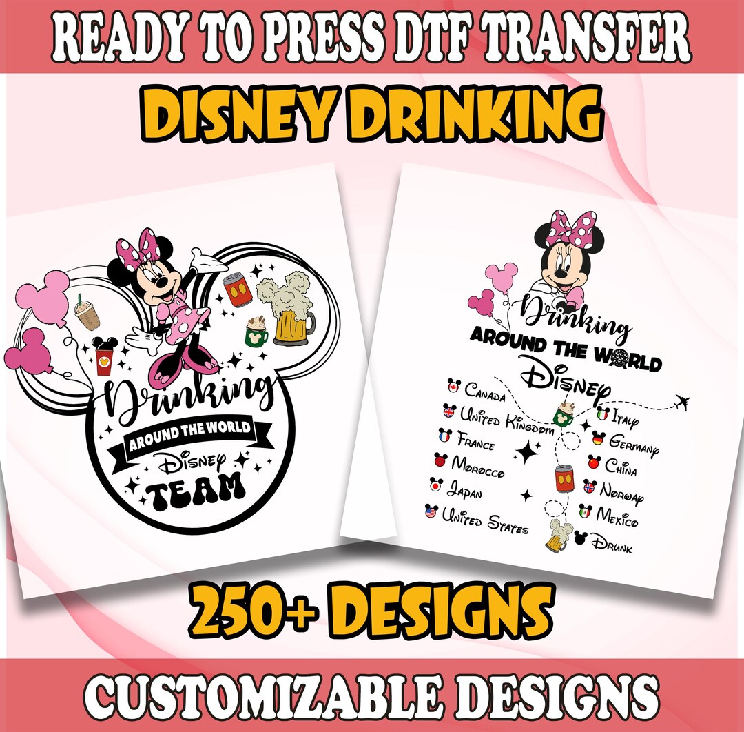 Minnie Mouse Drinking Team DTF, Epcot Drinking Around the World Heat ...