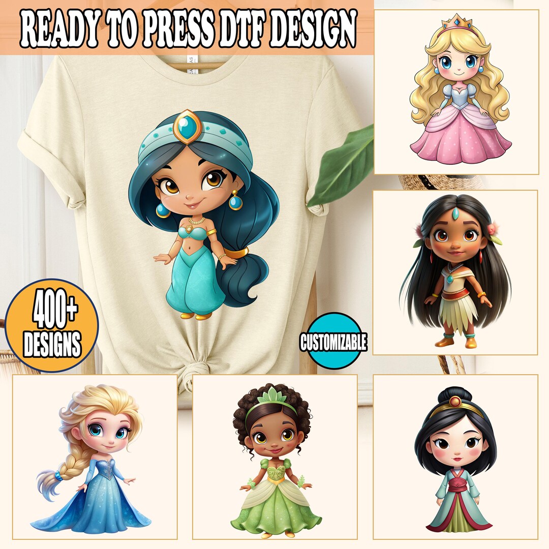 Disney Princesses DTF Transfers, Disney Ready to Press, Disney Heat ...