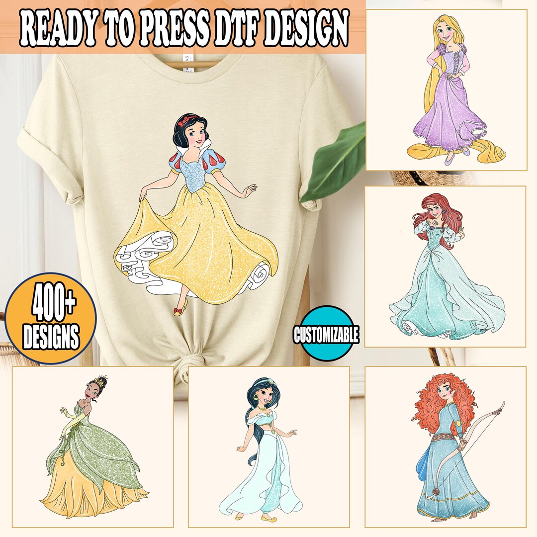 Disney Princess DTF Transfer, Princess Ready to Press, Birthday Girl ...