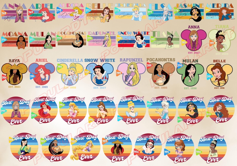 Disney Princess Drinking DTF Transfer, Epcot Festival DTF, Disney Ready ...