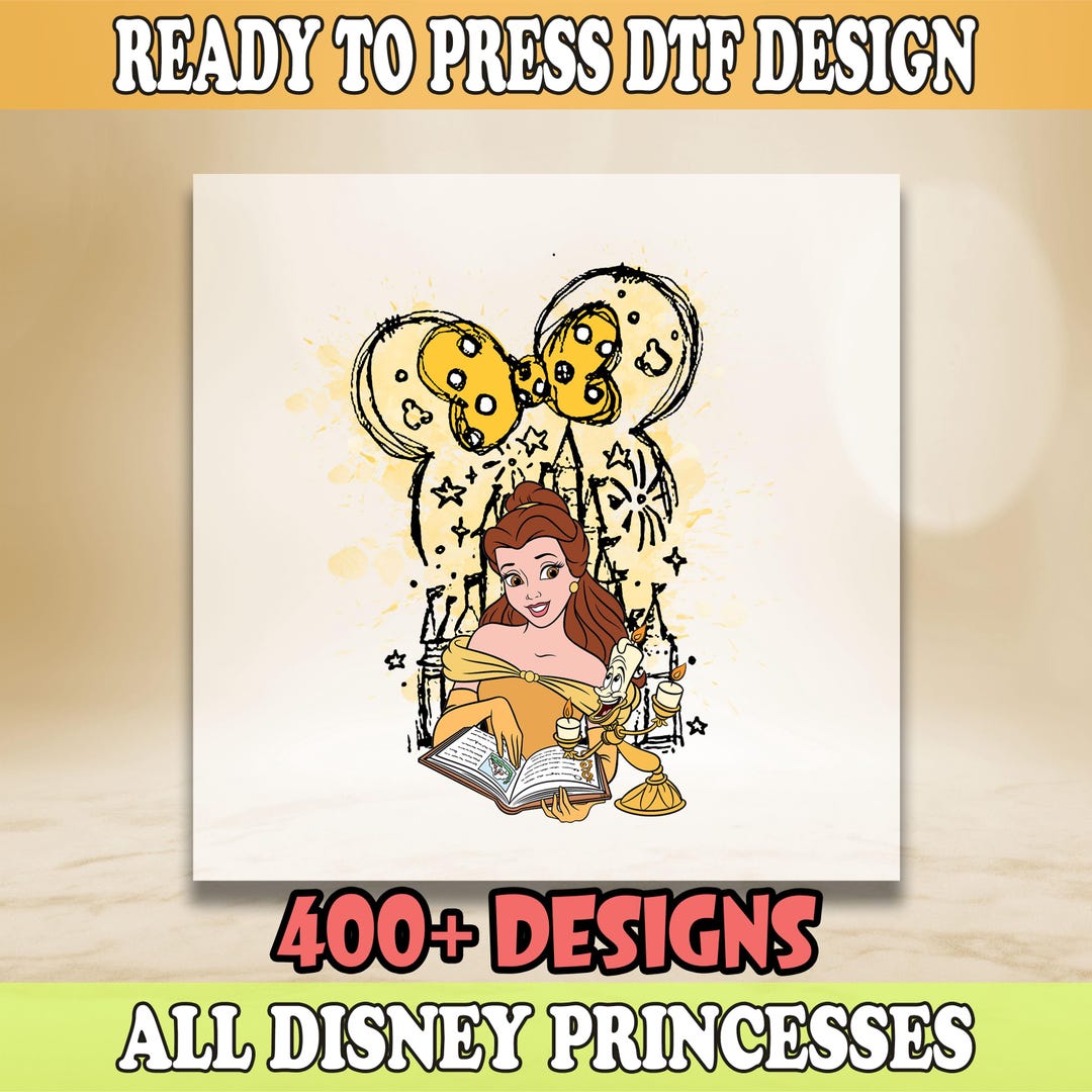 Princess Belle DTF Transfer, Disney Ready to Press, Princess Heat ...