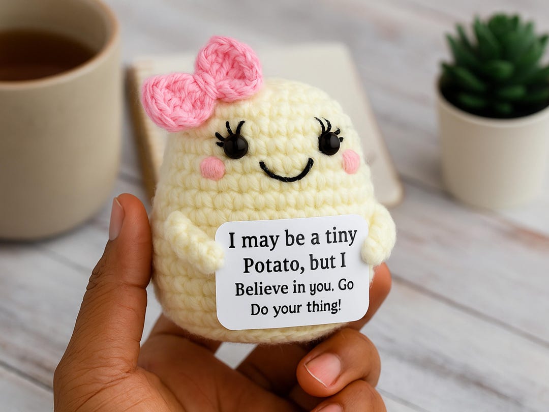 No-sew Potato Crochet Pattern, Positive Potato Amigurumi, Emotional ...