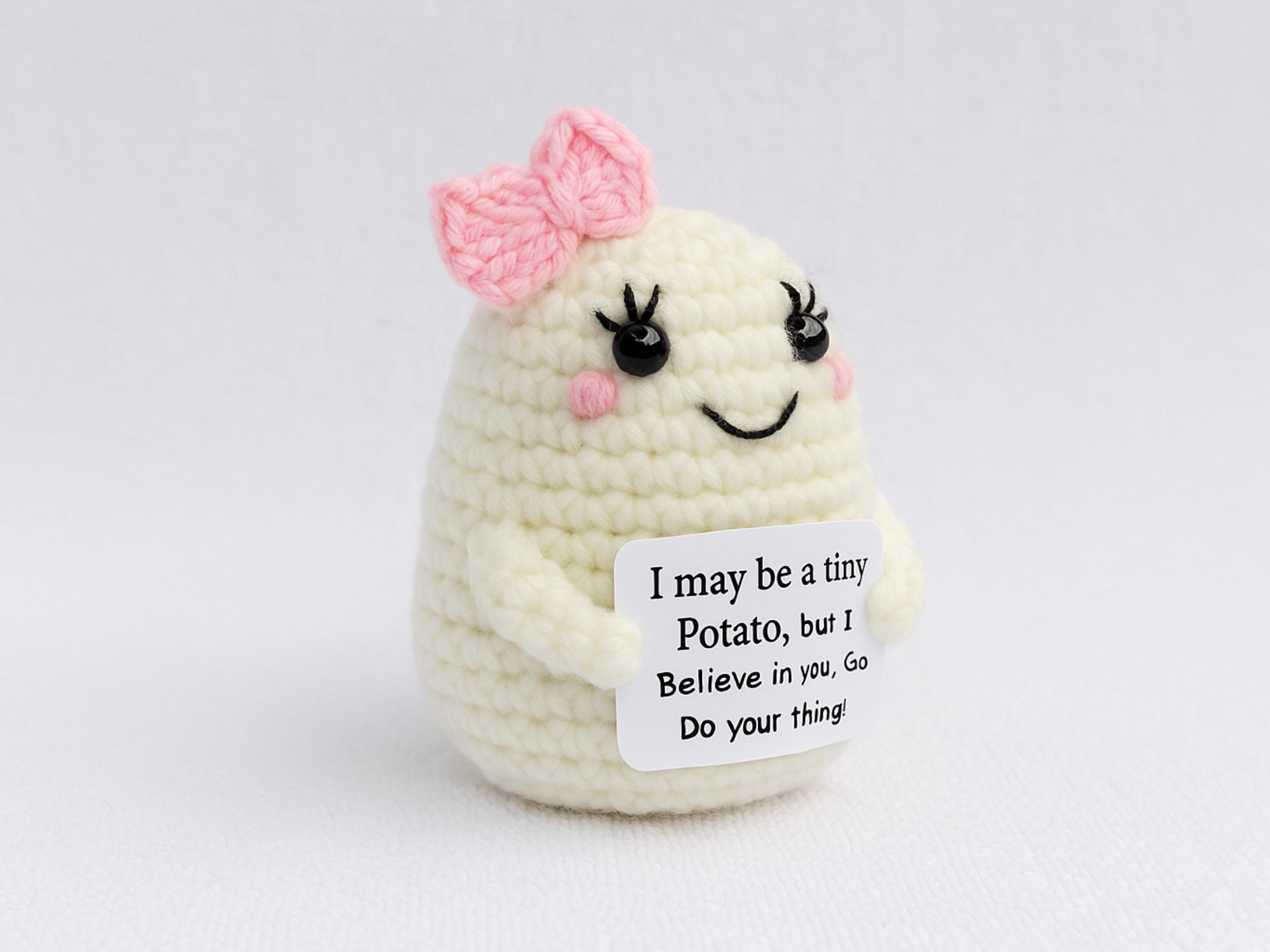 No-sew Potato Crochet Pattern, Affirmation Potato Amigurumi, Emotional Support Potato Pattern ...