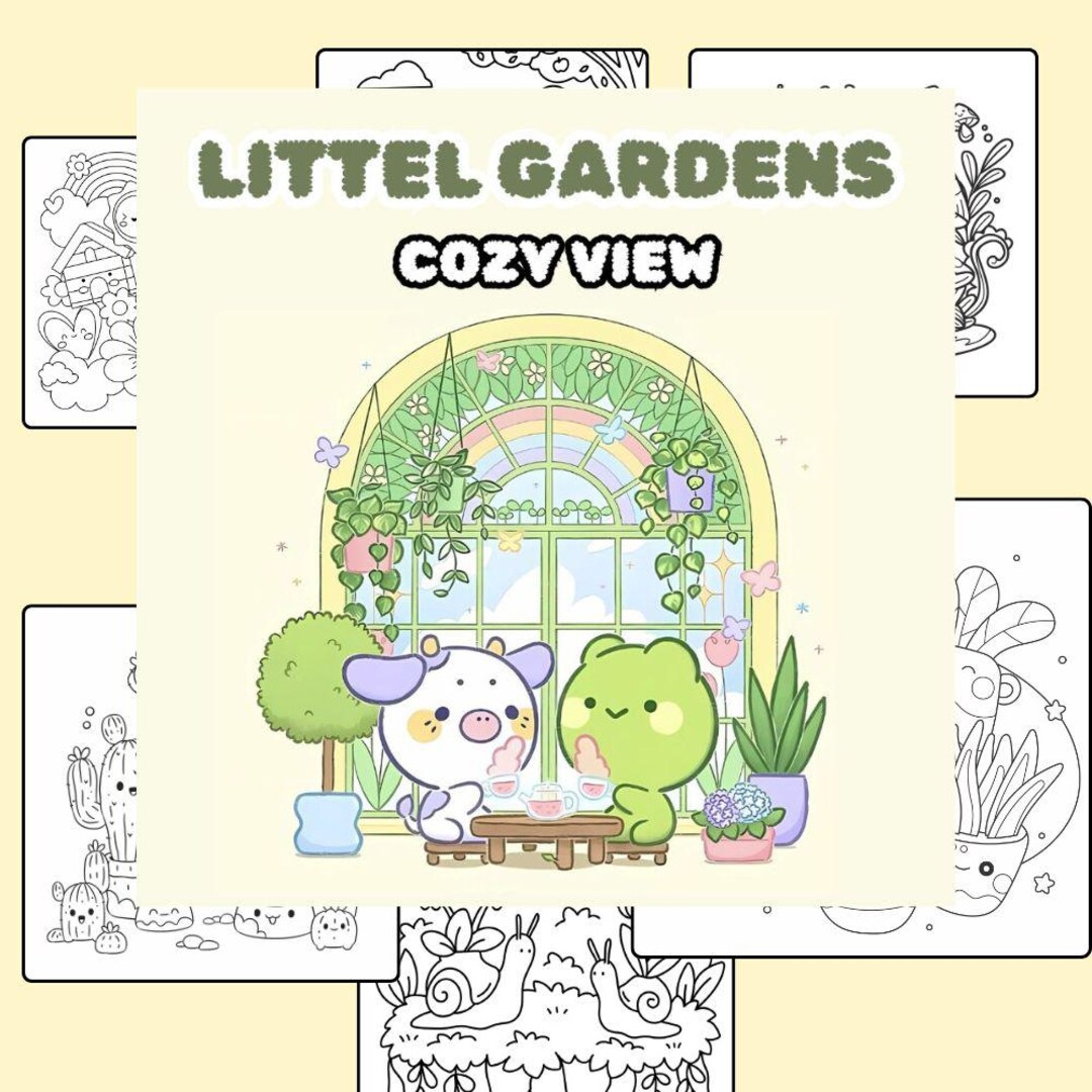 Cozy Garden Coloring Pages | Cute Animals & Relaxing View (PDF Files ...