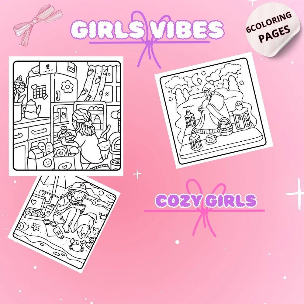 Cozy Girly Coloring Pages | Girls Vibes | Girls Moments ,homebody Girls ...