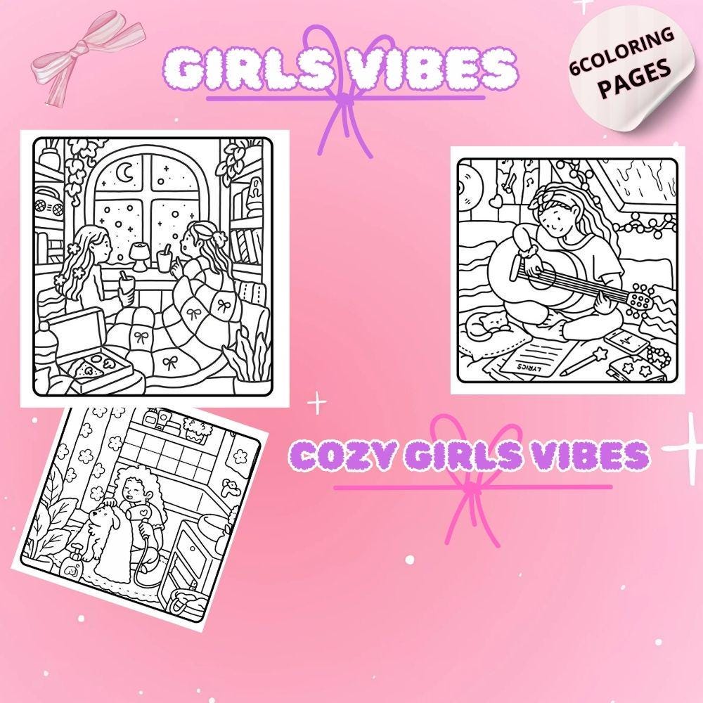 Cozy Girly Coloring Pages | Girls Vibes | Girls Moments ,homebody Girls ...