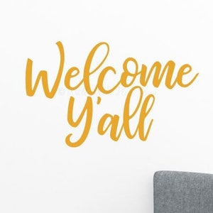 Welcome Y'all Wall Art Decal Sticker Quote Front Door Decor - Etsy