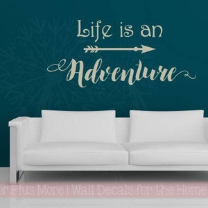 Vinyl Lettering Arrow Art With Inspiring Wall Decal Quote Life is an ...