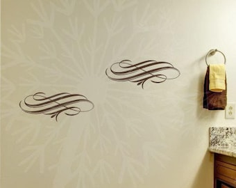 Set of 2 Swirls Scroll Wall Art Decals Vinyl Stickers Home | Etsy