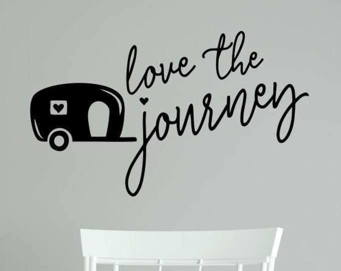 Camper RV Decals Love the Journey Vintage Art Stickers Wall Decor ...