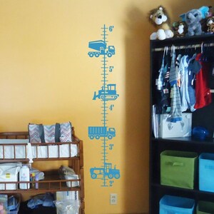 Construction Height Ruler Growth Chart Wall Decal Sticker for Boys ...