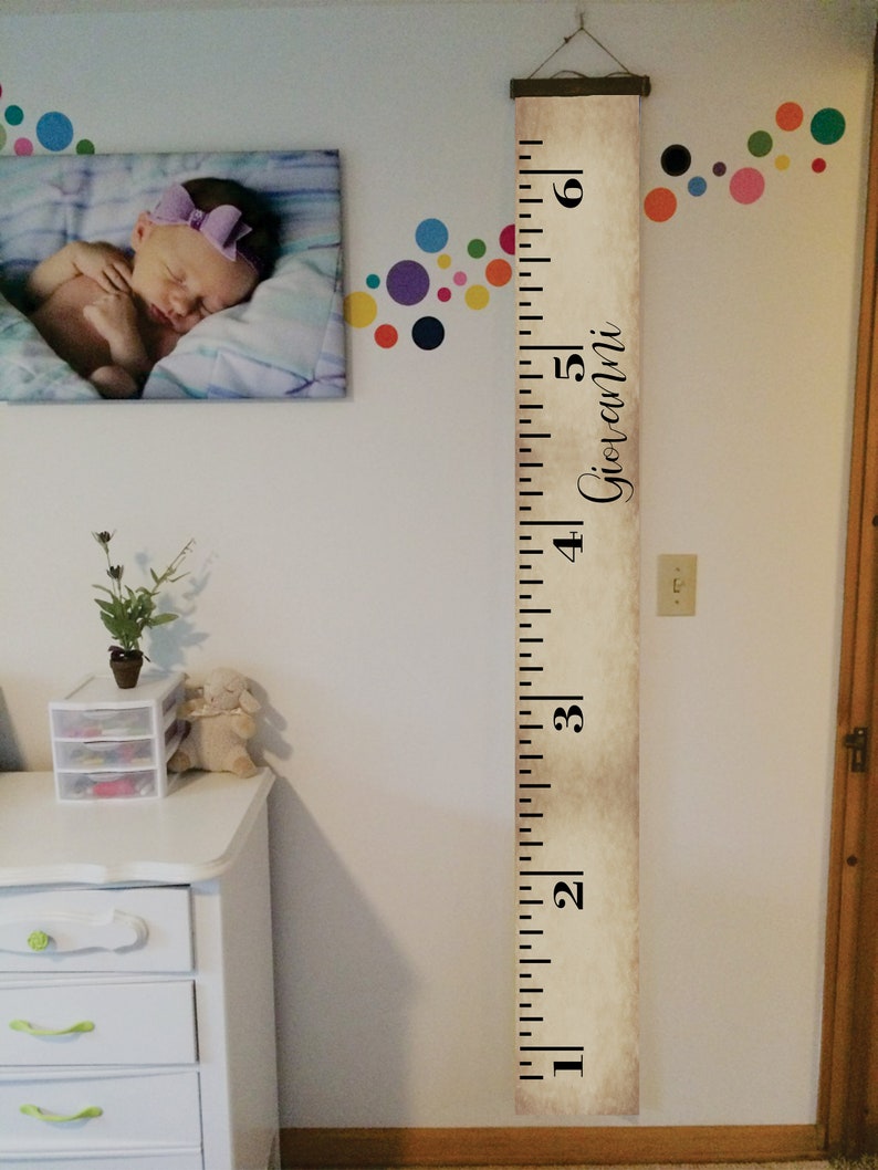 Vintage Brown Height Ruler Wood Topper Personalized With - Etsy