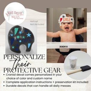 Cranial Helmet Band Decal Sticker Accessories Personalized Boys Name ...