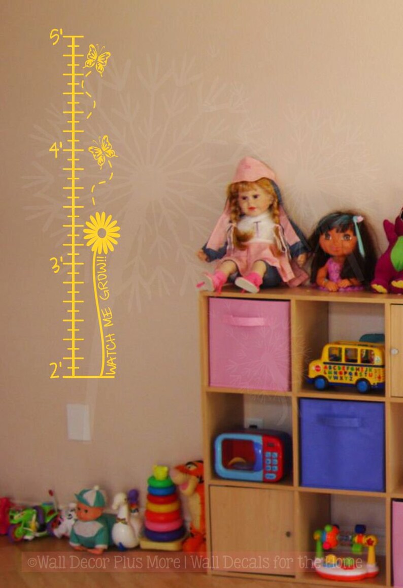 Butterflies Flowers Watch Me Grow Height Tracking Chart for - Etsy