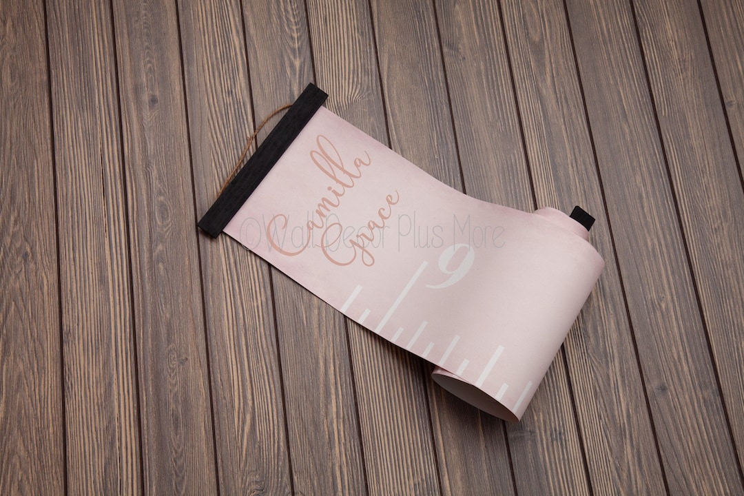 Pink Canvas Growth Height Chart for Kids Loved Beyond Measure Wall Art ...