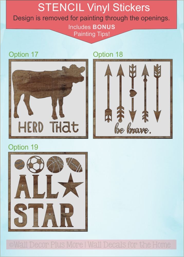 Vinyl Stencil Stickers for Painting a Wood Sign for 12x12-inch | Etsy