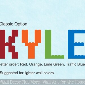 Building Blocks Personalized Name Wall Decals Stickers Custom Kids ...