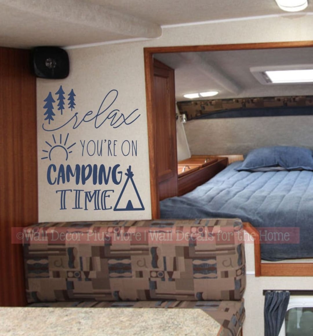 Camper Decals Relax You're on Camping Time Wall Art Decor Sticker ...