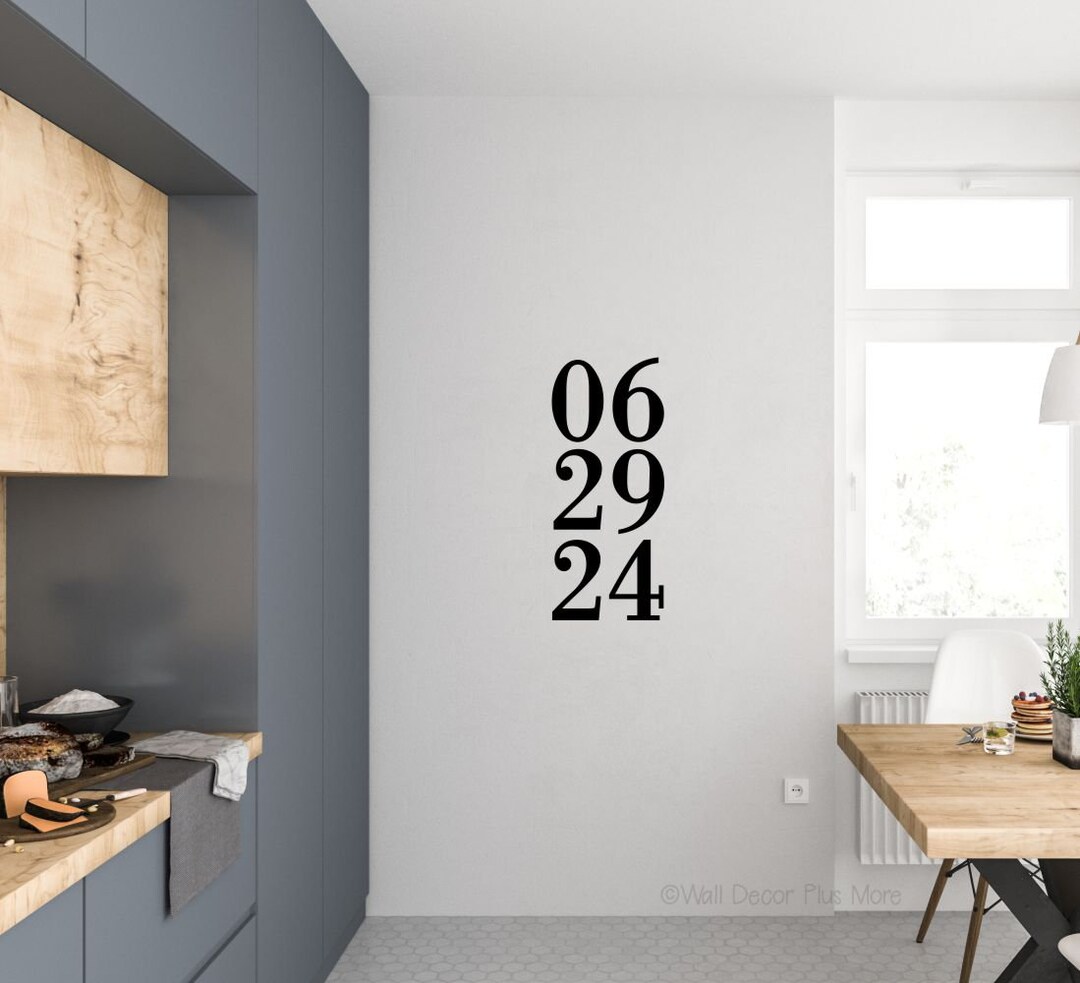 Custom Stacked Numbers Wedding Date Wall Decal Sticker - Etsy