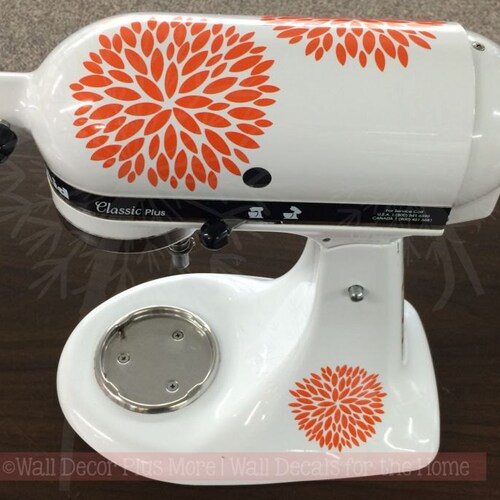 Flower Burst Vinyl Decals Stickers for Kitchenaid Mixer | Etsy