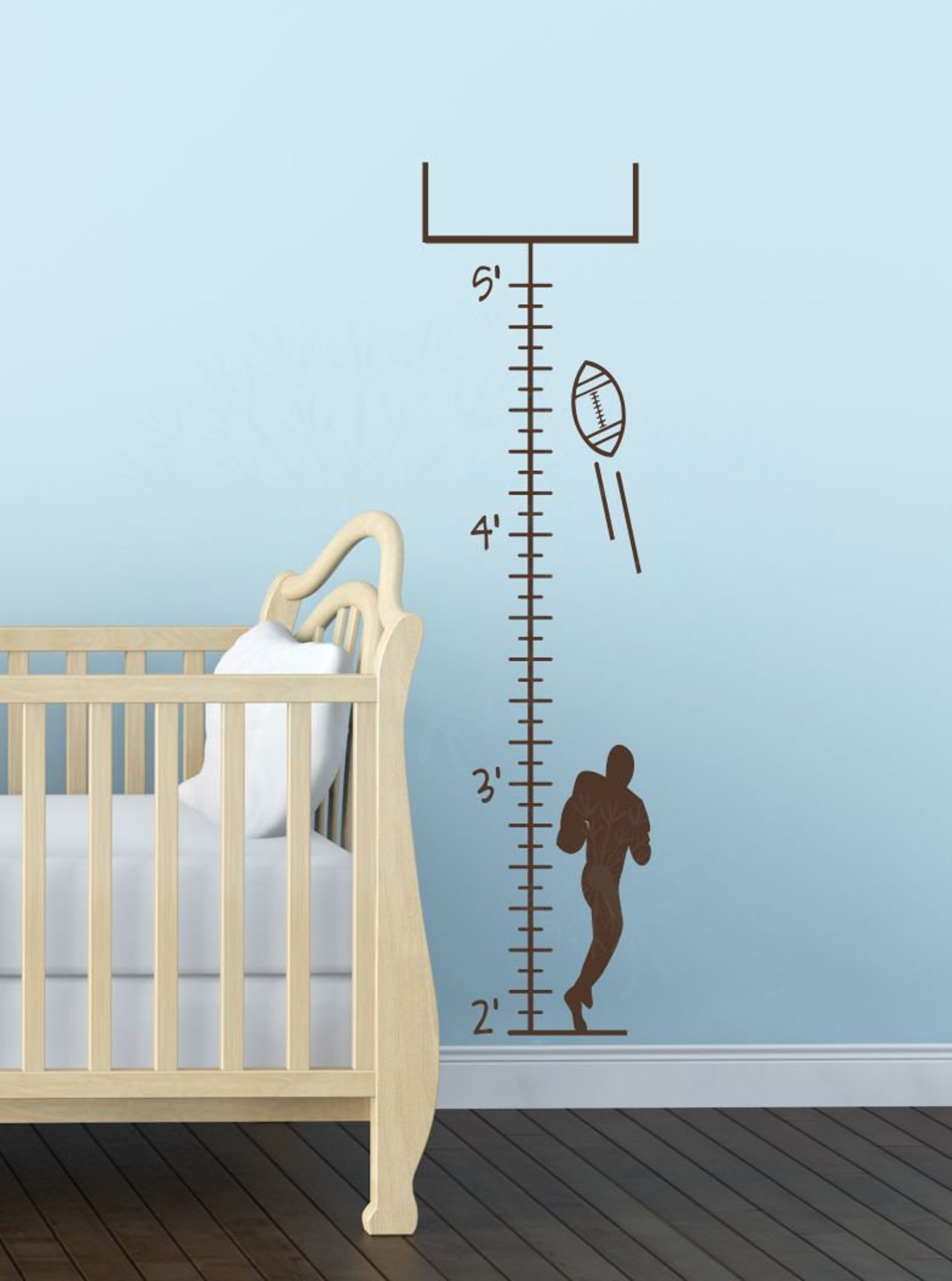 Football Growth Chart Sticker Height Ruler Tracking Boys | Etsy