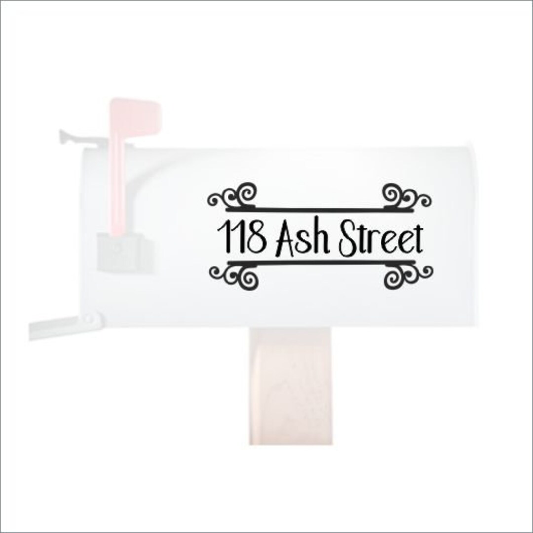 Personalized Mailbox Vinyl Sticker Custom Address Decals Single Line ...