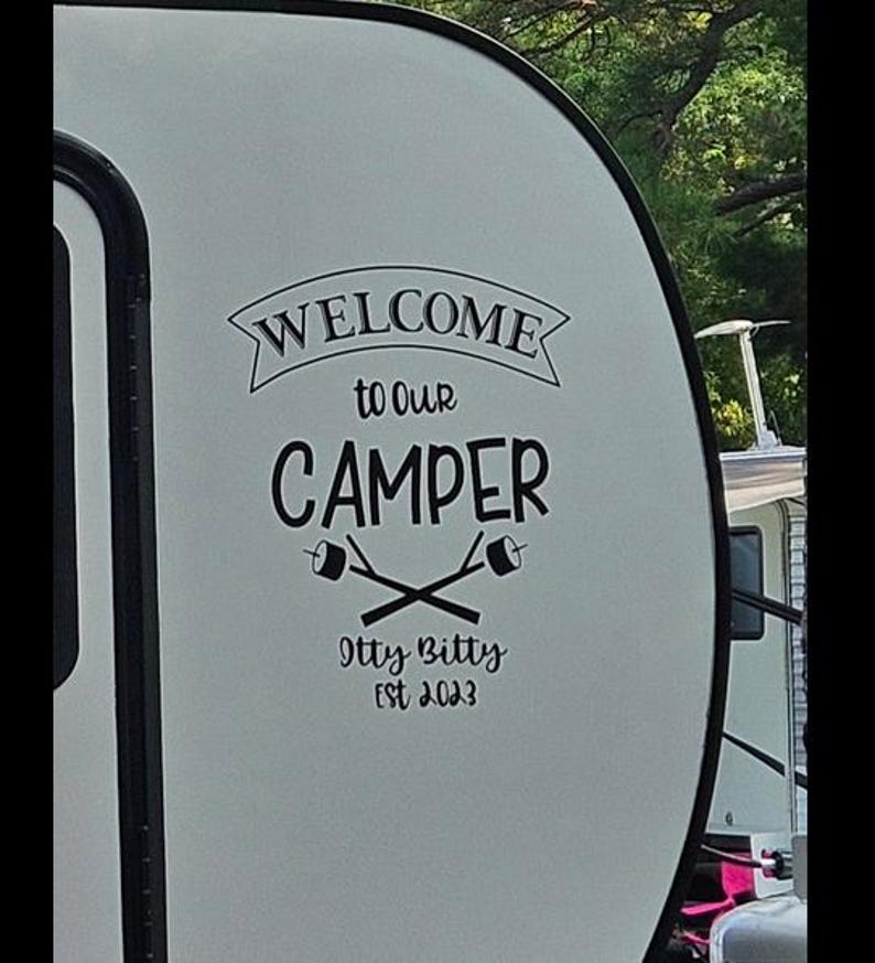Personalized RV Camper Door or Wall Decor Decal Welcome Sticker With ...