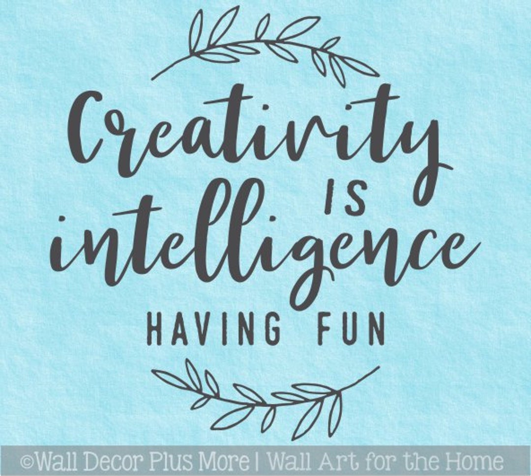 Craft Room Wall Art Decal Creativity Intelligence Fun Decor Quote ...