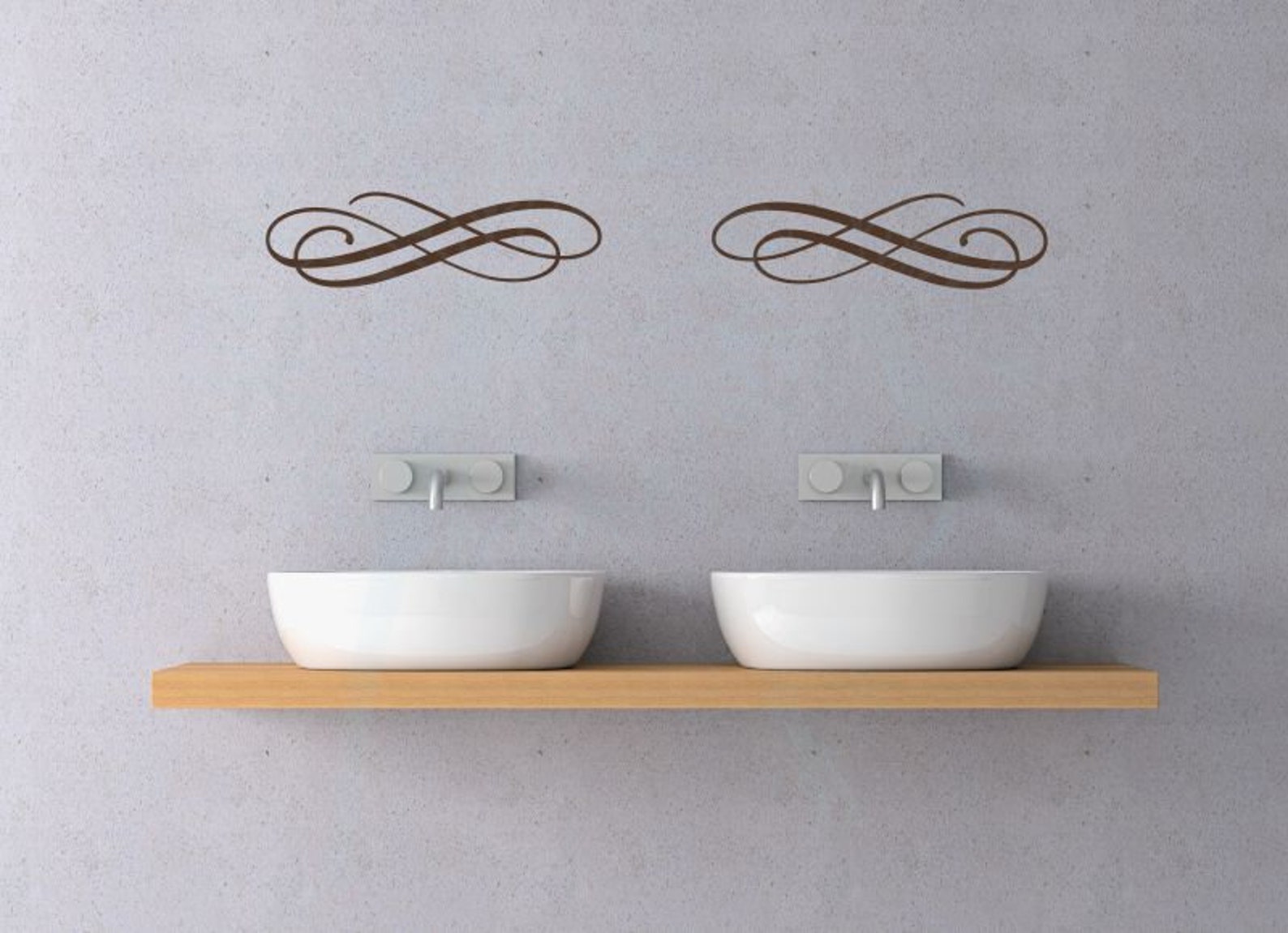 Set of 2 Swirls Scroll Wall Art Decals Vinyl Stickers Home Kitchen ...