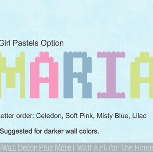 Building Blocks Personalized Name Wall Decals Stickers Custom Kids ...