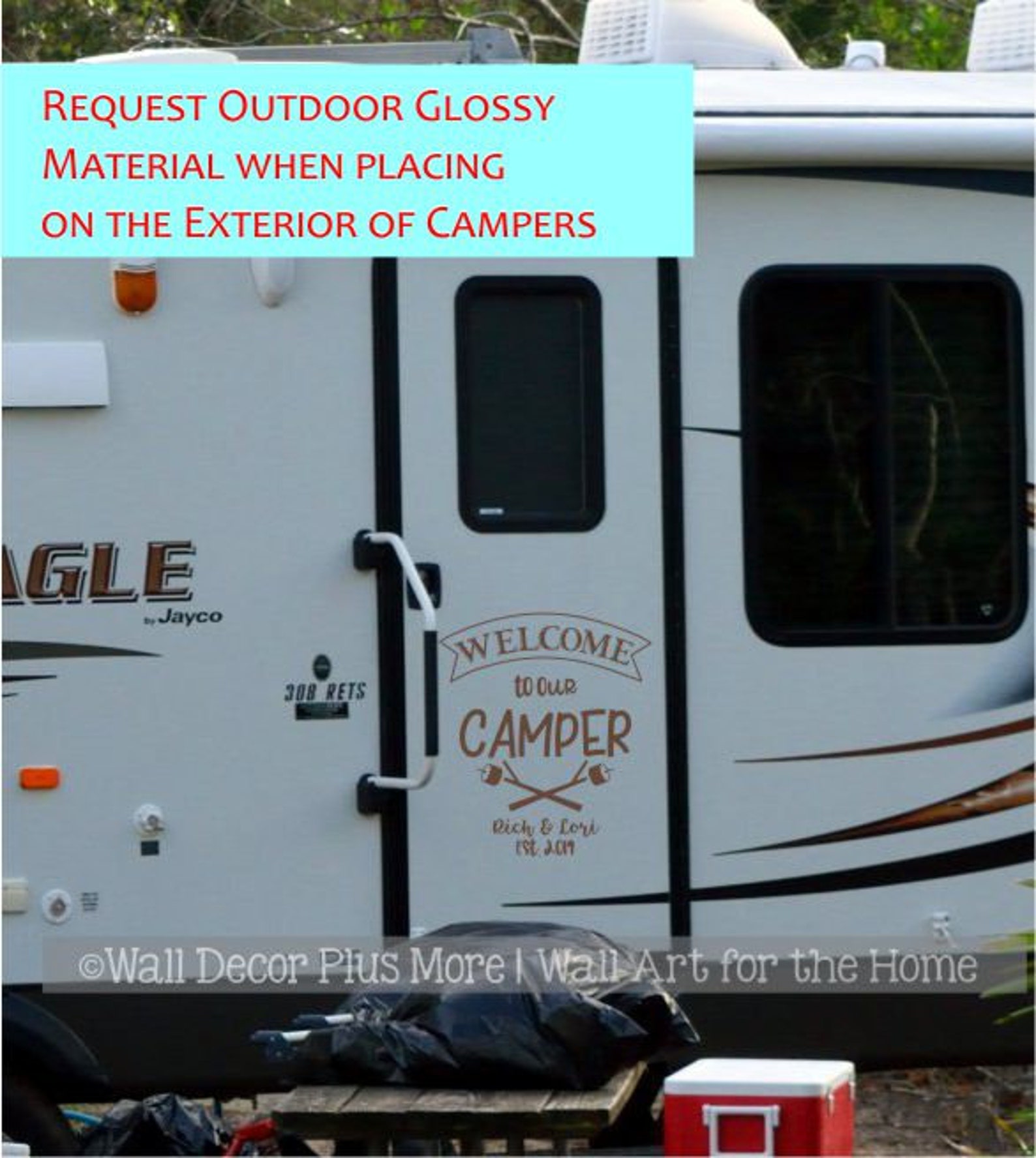 Personalized RV Camper Door or Wall Decor Decal Welcome Sticker With ...