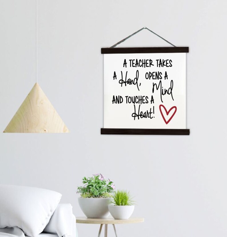 Teacher Takes Hand, Touches Heart Canvas Wall Art Sign - Etsy