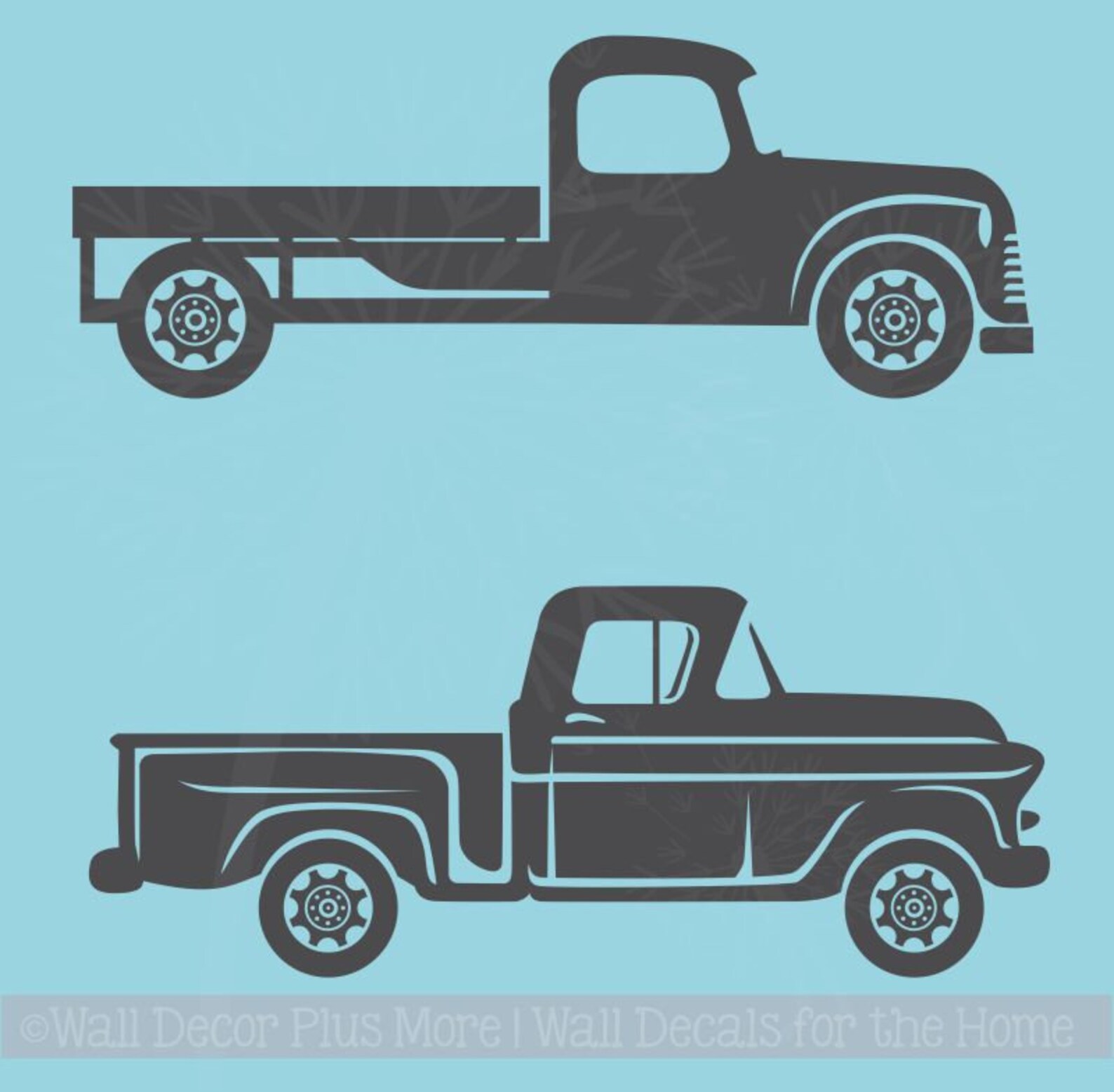 Vintage Retro Pickup Trucks Set of 2 Wall Decals Garage Decor - Etsy ...