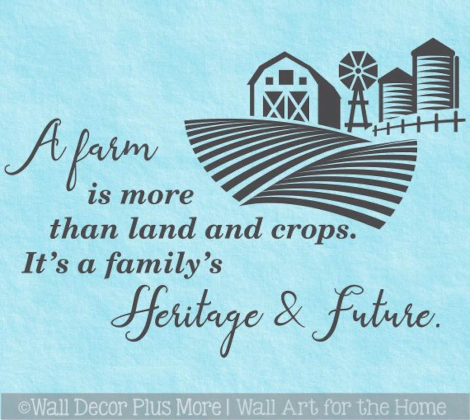 Farmer Wall Art Quote Decal Farming Sticker A Farm Family's Heritage ...