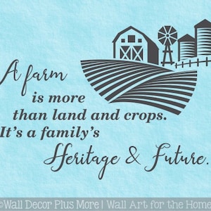 Farmer Wall Art Quote Decal Farming Sticker A Farm Family's Heritage ...